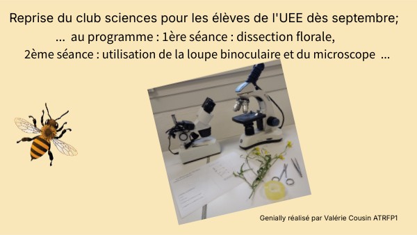 Genially Club sciences UEE: dissection florale