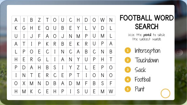 NFL Word Search | Genially