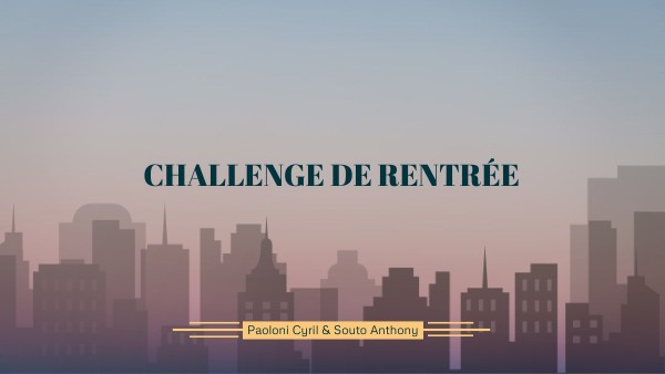 challenge de rentrée | Genially