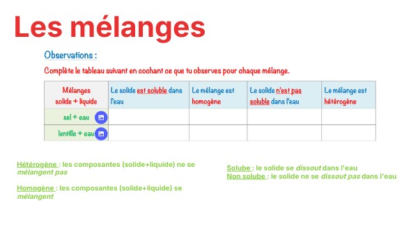 Les mélanges _ fichesCM | Genially