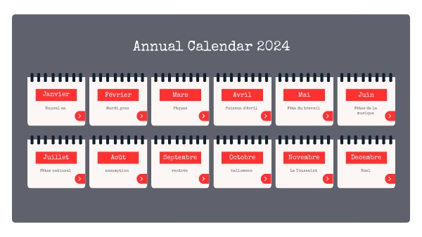 Calendrier année 2024 | Genially
