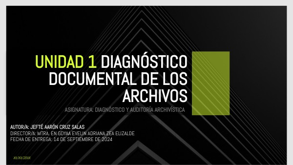 UNIDAD 1 DIAGNÓSTICO DOCUMENTAL DE LOS ARCHIVOS