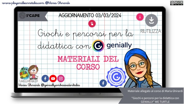 Materiali del corso "Giochi e percorsi PER la didattica con GENIALLY" | Genially