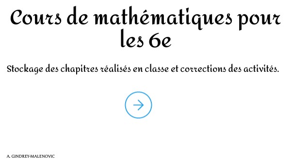 Cours de mathématiques pour les 6e