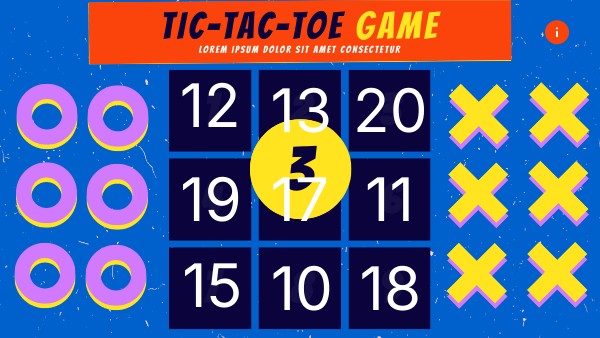 Tic Tac Toe Game numbers 10-20