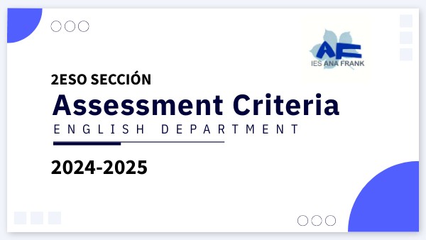 Assessment criteria 2eso sección 24-25 | Genially