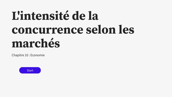 L’intensité de là concurrence selon les marchés | Genially