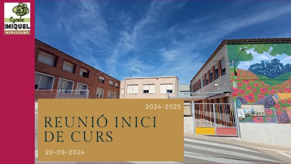 Reunió inici de curs 2024-2025