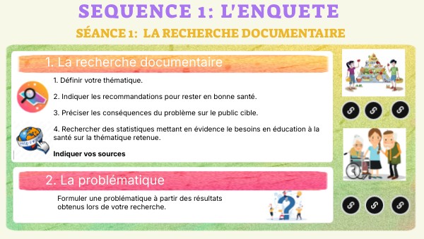 Le projet: recherche documentaire | Genially