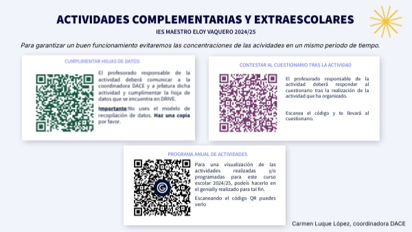 ACTIVIDADES COMPLEMENTARIAS /EXTRAESCOLARES