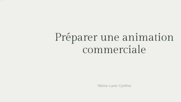 Preparer une animation commerciale
