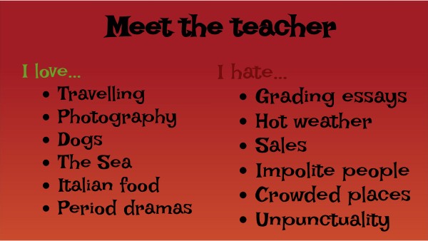 Meet the teacher