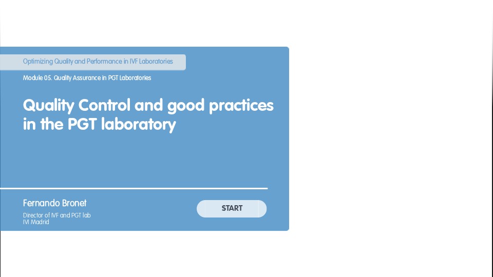 05-03 Quality control and good practices in the PGT laboratory