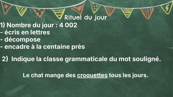 Rituel du jour semaine 4