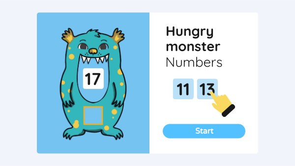Hungry monster (numbers) | Genially