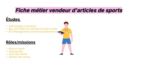 Fiche métier vendeur | Genially