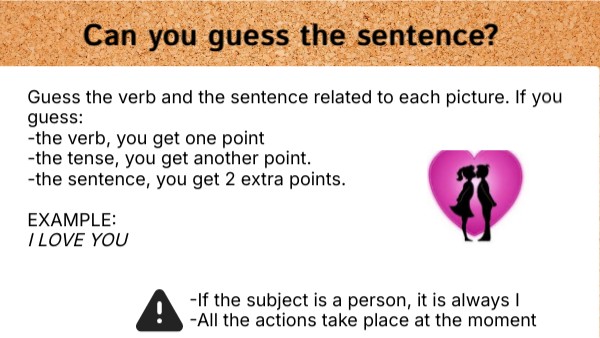 GUESS THE SENTENCE - STATIVE VERBS