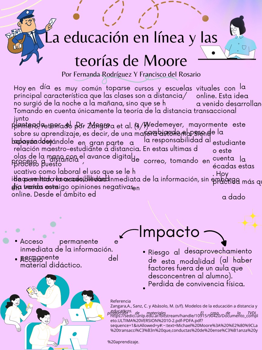 La educacuión en línea y las teorpias de Moore