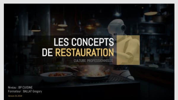 Les concepts de restauration (BP) | Genially