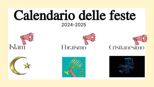 CALENDARIO DELLE FESTE DELLE RELIGIONI | Genially