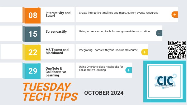 CIC Tuesday Tech Tips October announcement