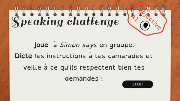 6è U1 Speaking challenge Simon says
