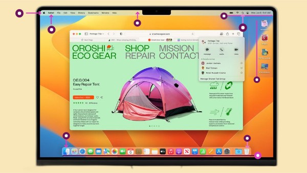 Imagen interactiva ambiente de trabajo Mac OS