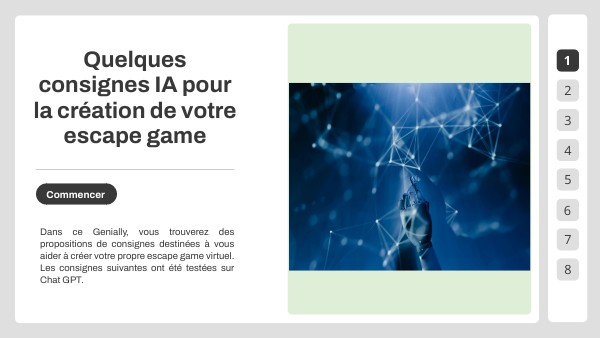 Demandes IA pour la création d'escape games | Genially
