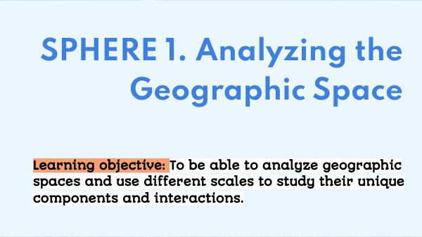 GEO// Sphere 1- Analisis del espacio geo | Genially