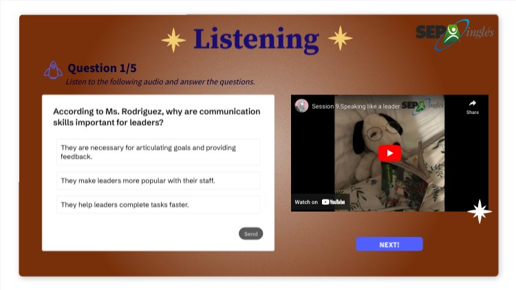 Speaking like a leader! Listening