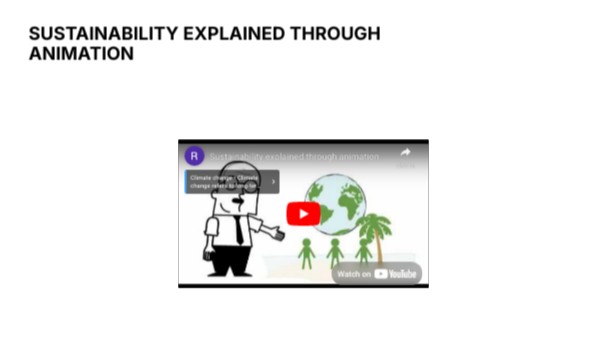 Sustainability explained through animation | Genially