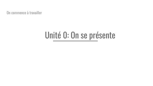 A2: On se présente