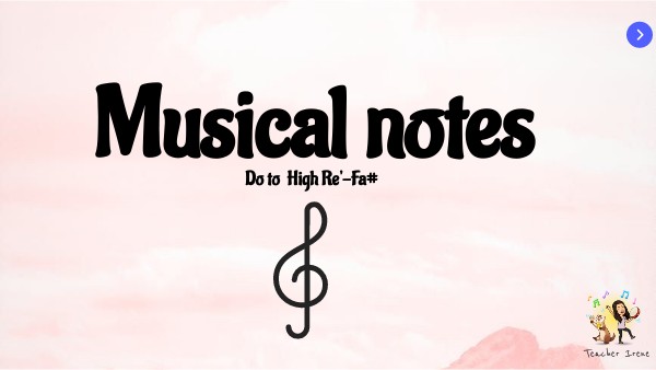 5TH GRADE-Musical notes-Do to High Re' Fa#