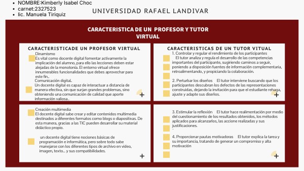 caracteristicas de un profesor y tutor virtual | Genially
