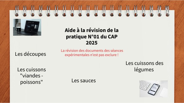 Aide à la révision de la pratique N° 01 du CAP 2025 | Genially