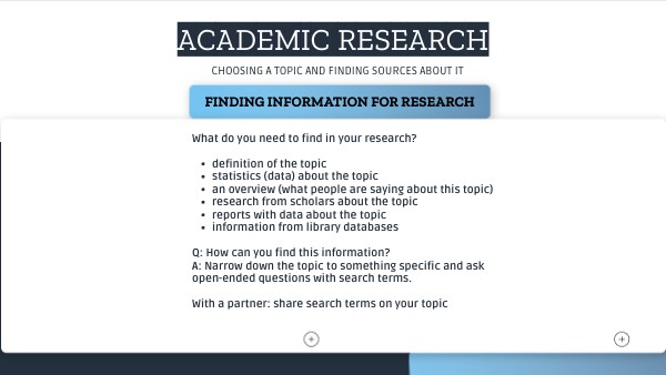 annotated bibliography and research questions | Genially