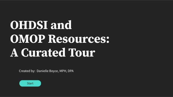 OHDSI/OMOP Resources: A Curated Tour | Genially