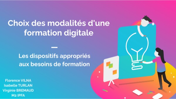 M2 IPFA choix des modalités d'une formation digitale
