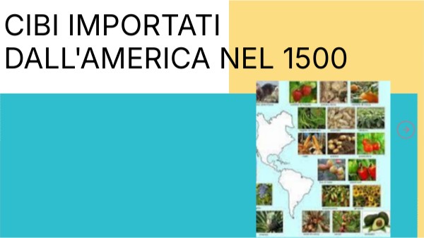 Cibi importati in Europa dall'America nel 1500 | Genially
