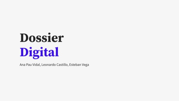 Dossier Interactivo Básico | Genially