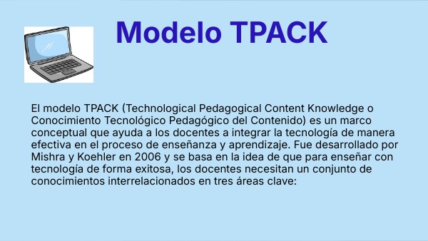 Infografía sobre Modelo TPACK
