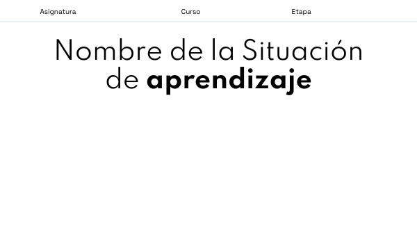 Situación de Aprendizaje