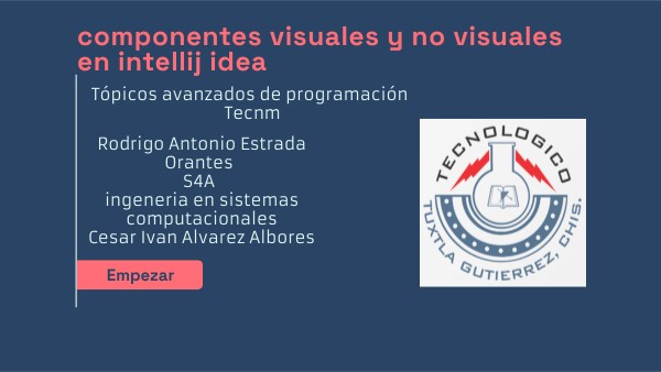 Componentes visuales y no visuales, en IntelliJ IDEA