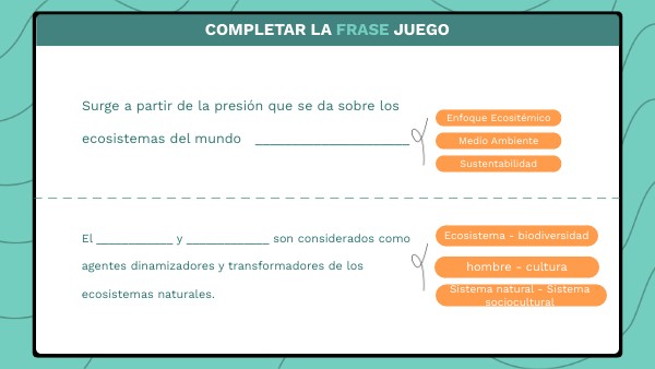 Completar la frase juego | Genially