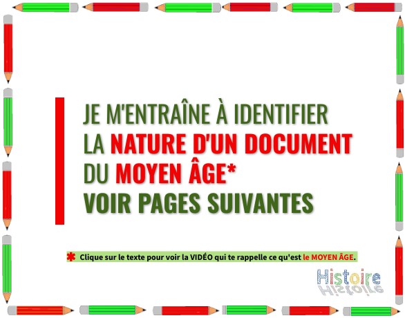 5° Identifier la nature d'un document du Moyen Age | Genially