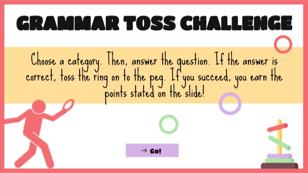 Grammar toss challenge