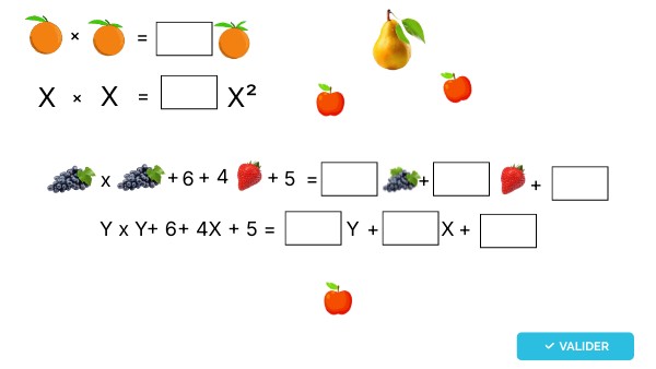 Calcul Calcul littéral - Modèle 2 bis avec puissances
