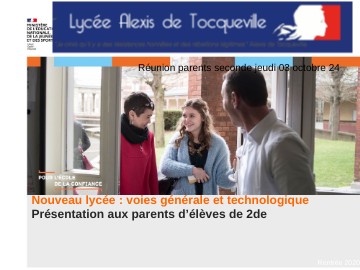 Diaporama reunion parents 2nde Rentrée 2024