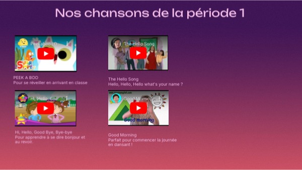 Chansons d'anglais | Genially