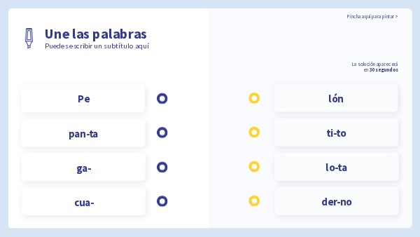 UNE PALABRAS | Genially